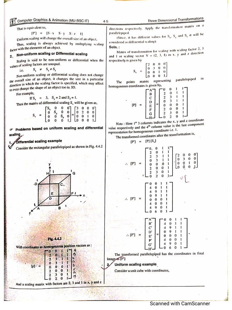 3D Transformation Numericals | PDF
