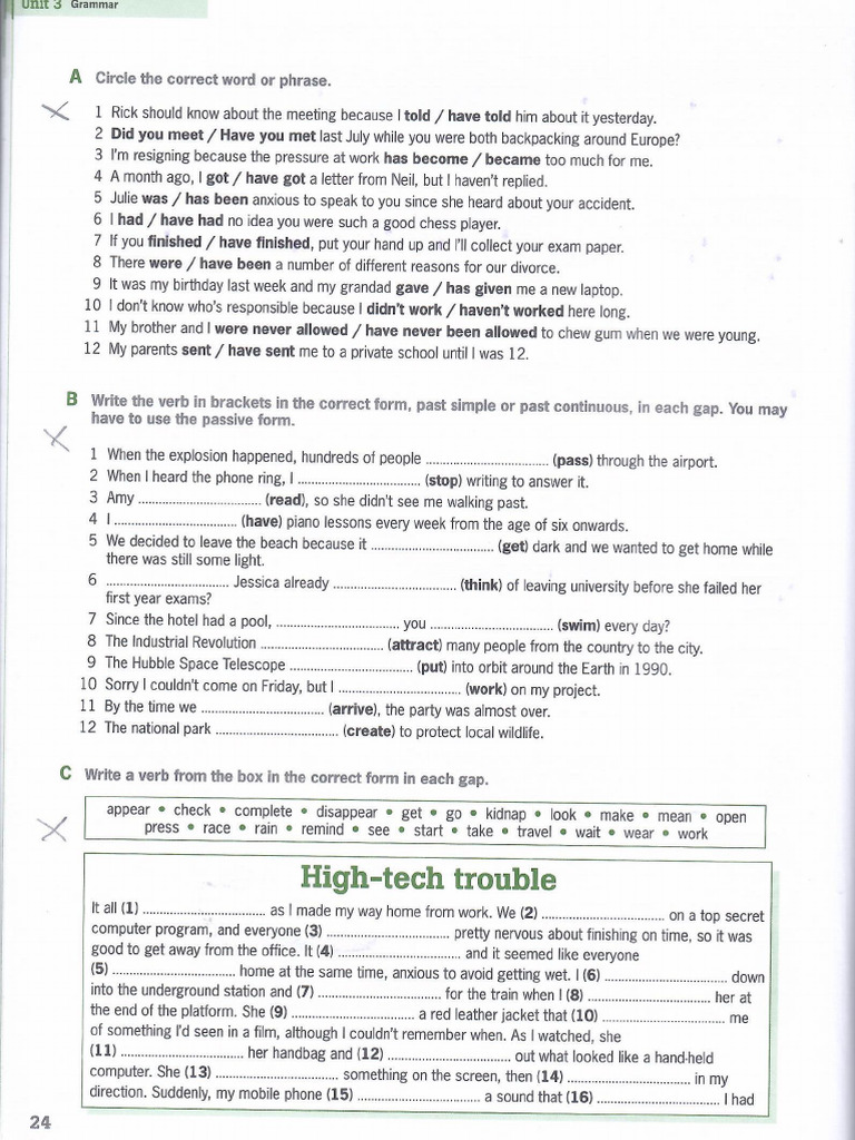 Past Tenses Exrecises C1 | PDF