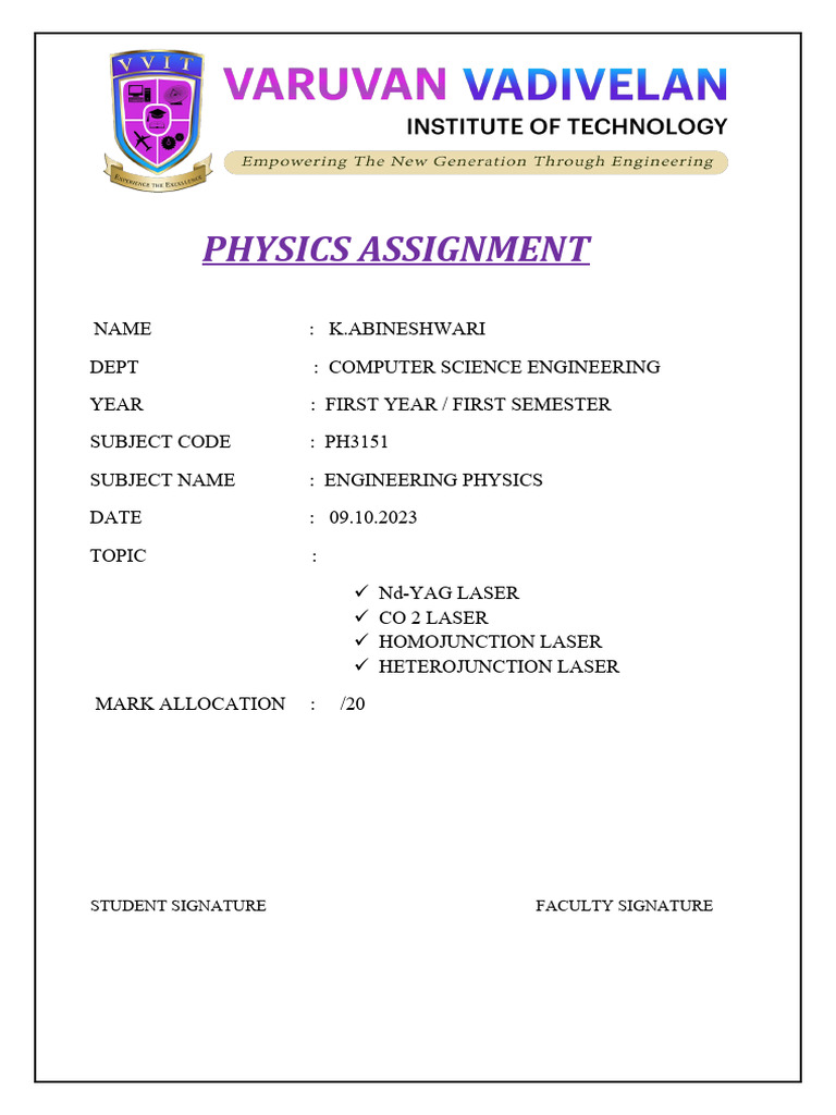 Physics Assignment Pdf