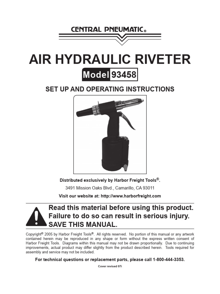 Air Rivet Manual | PDF