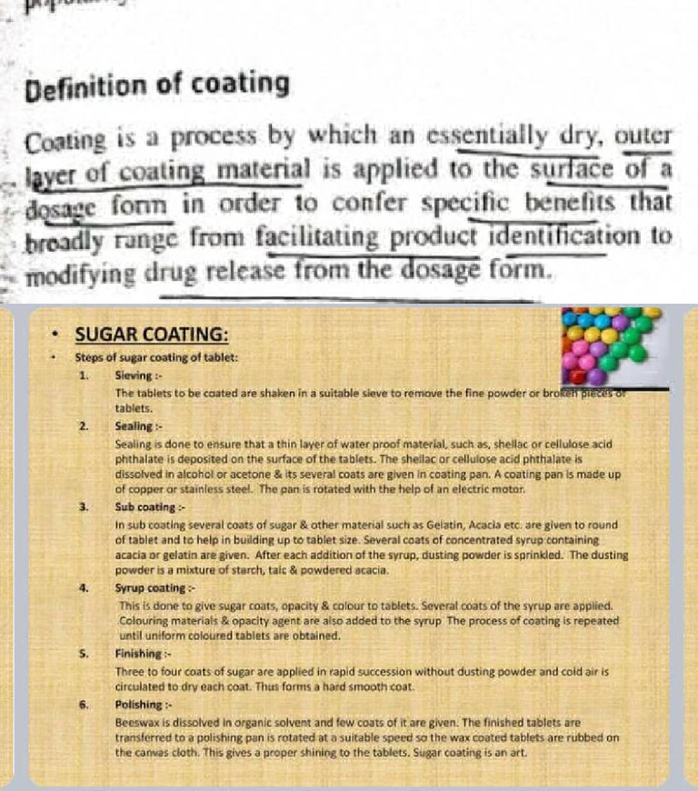 Sugar Coating in Tablet | PDF