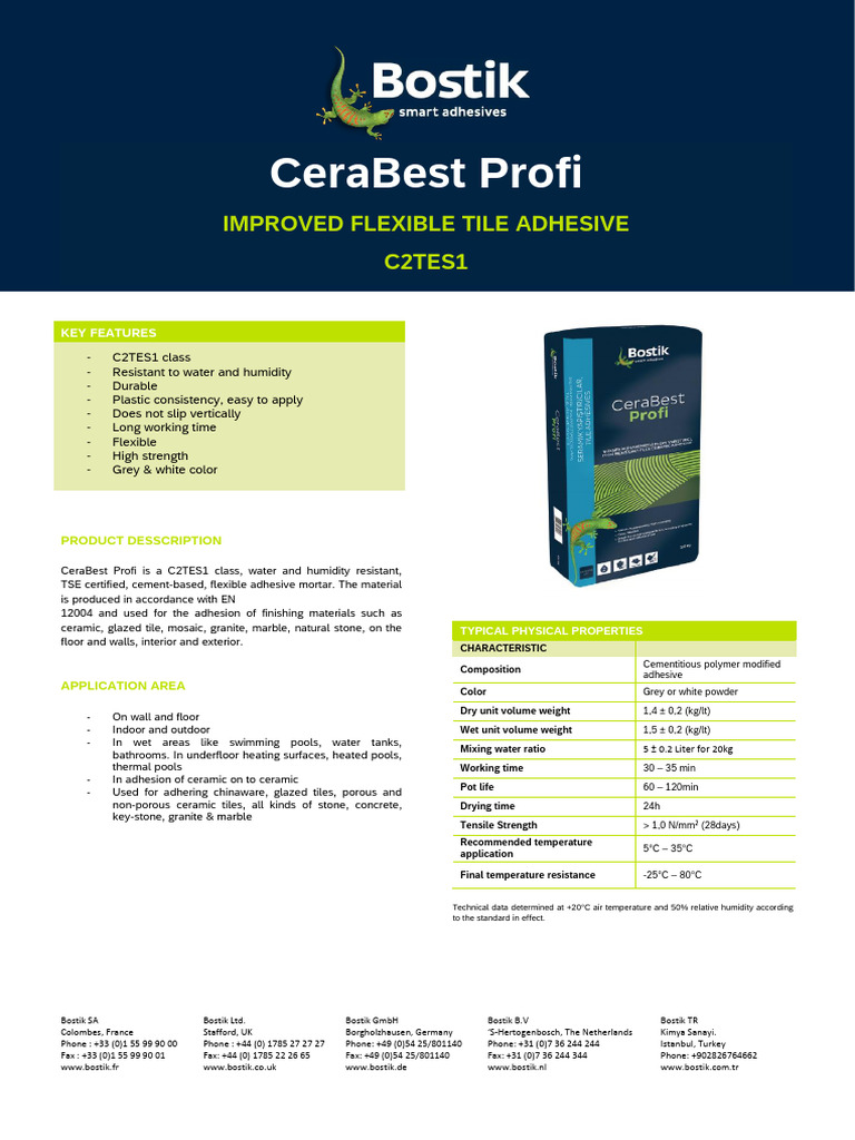 2 TDS Bostik Cerabest Profi | PDF