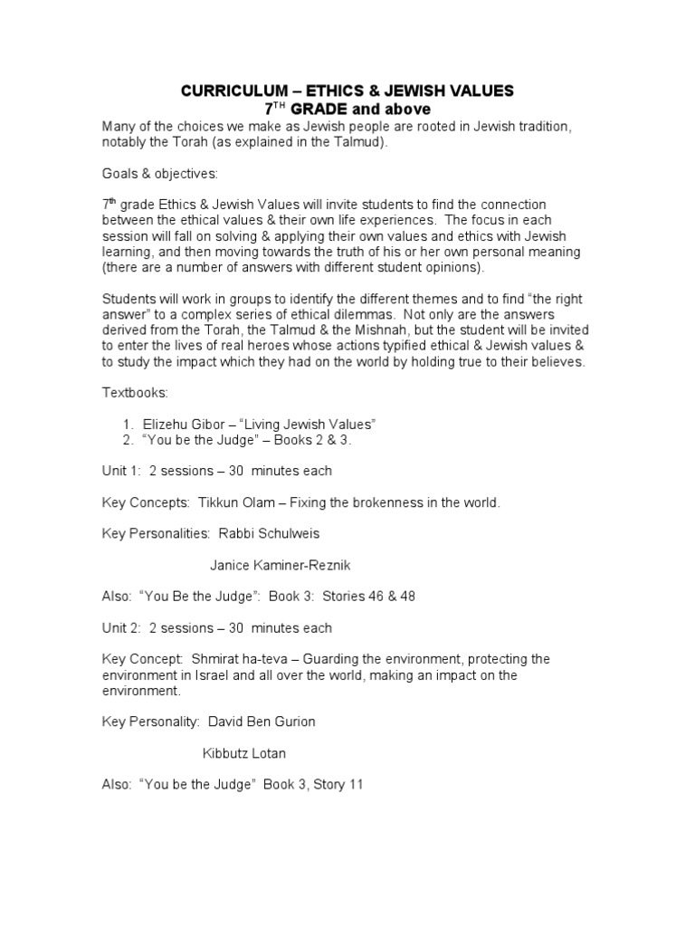 Ethics and Jewish Values | PDF | Talmud | Judaism