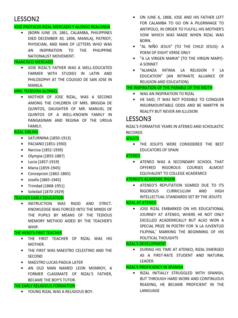 Rizal Pointers 2 | PDF | Philippines