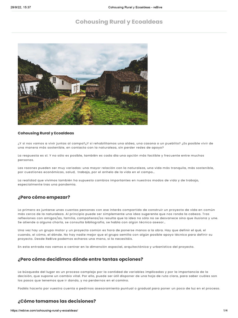 Cohousing Rural: Guía para Ecoaldeas | PDF | Toma de decisiones