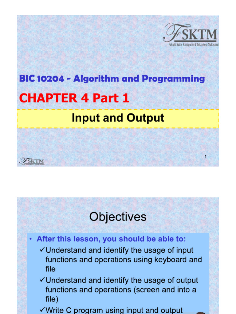 Chapter4part1inputoutput Duringclass | PDF