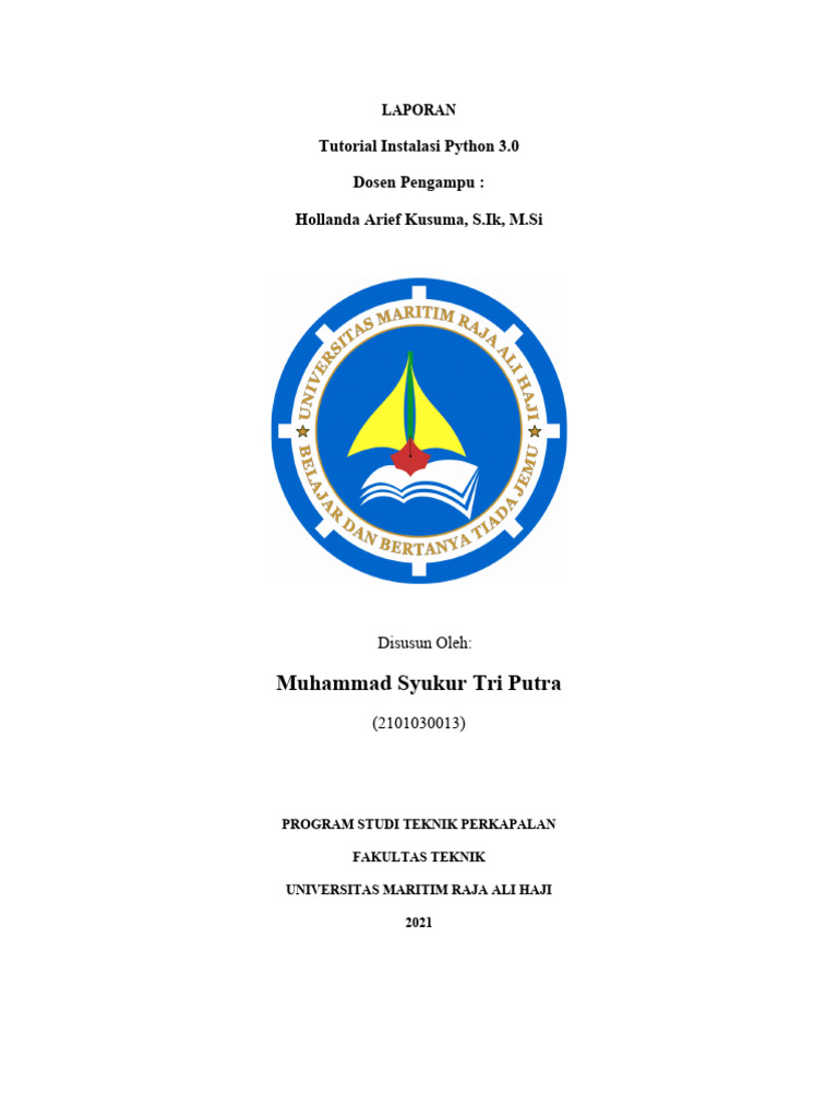 Tugas Tutorial Instalasi Python 3.0 | PDF