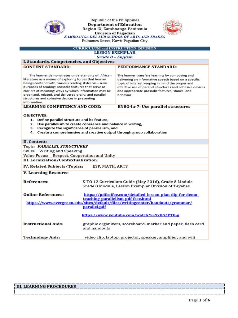 Co LP Parallel Stuctures | PDF | Curriculum | Learning