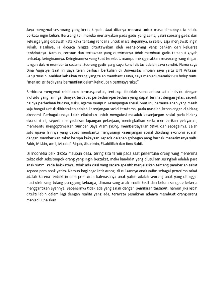 Contoh Essay Beasiswa - Kontribusiku Menjadi Generasi Zakat | PDF