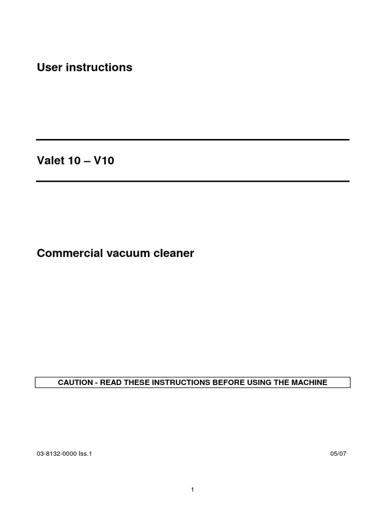 Valet 10 User Manual | PDF | Vacuum Cleaner | Reliability Engineering