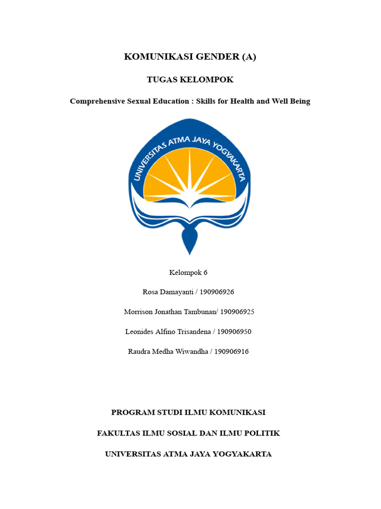 Comprehensive Sexual Education - Skills For Health and Well Being | PDF