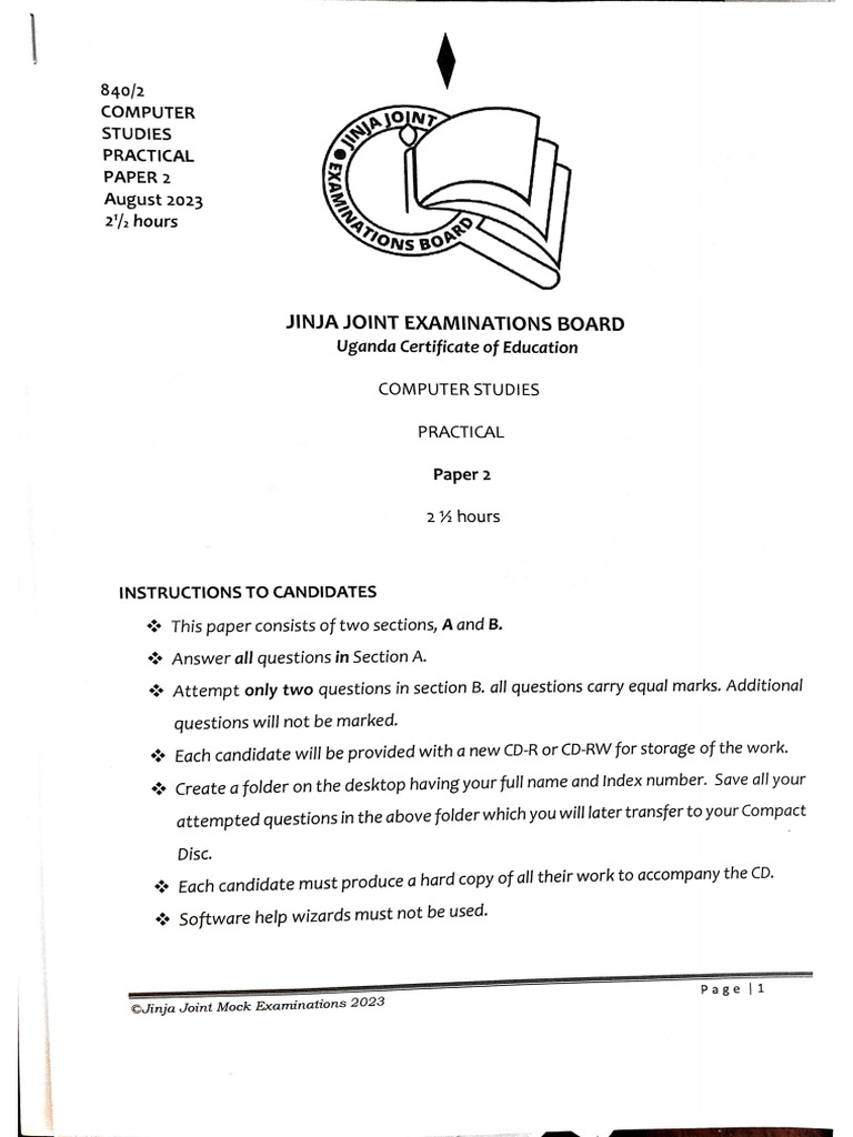 Jjeb Computer P2 2023 | PDF