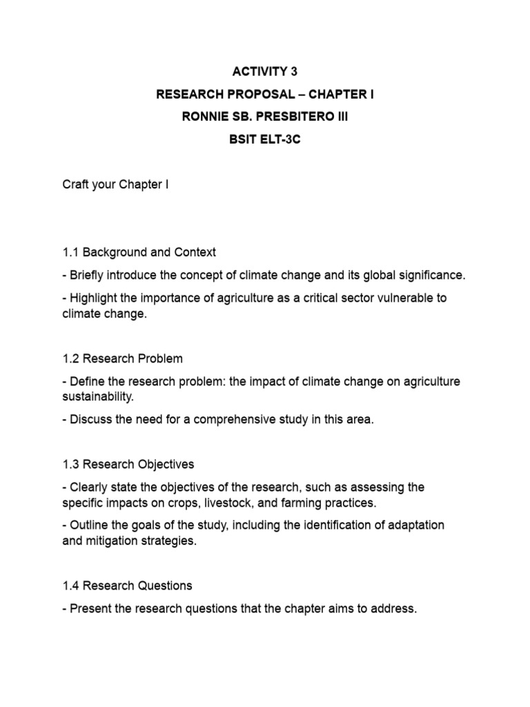 Activity 3 Research Proposal Chapter I | PDF