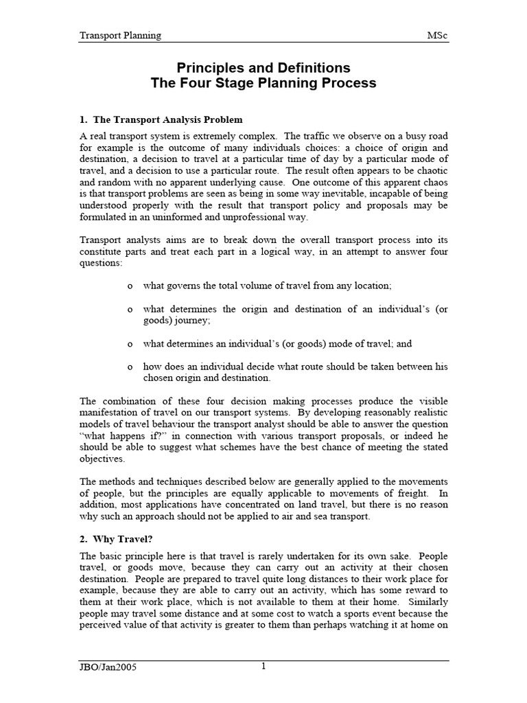 Understanding Transport Planning Process | PDF | Business