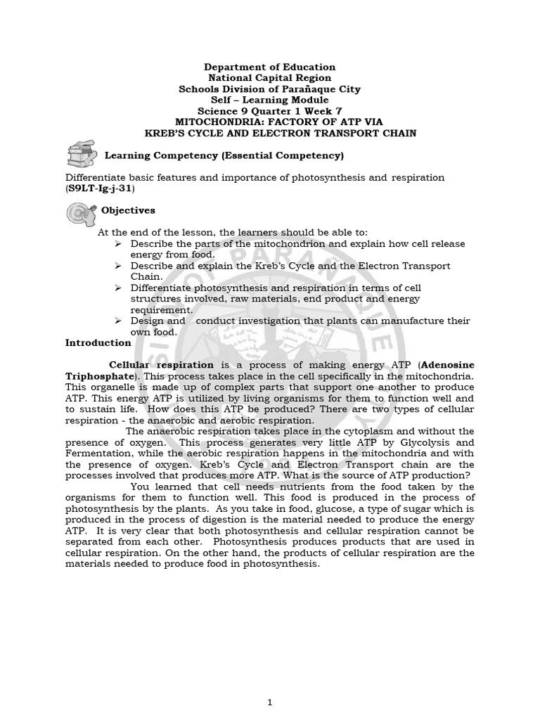 Science G9 Q1 W7 MOD | PDF