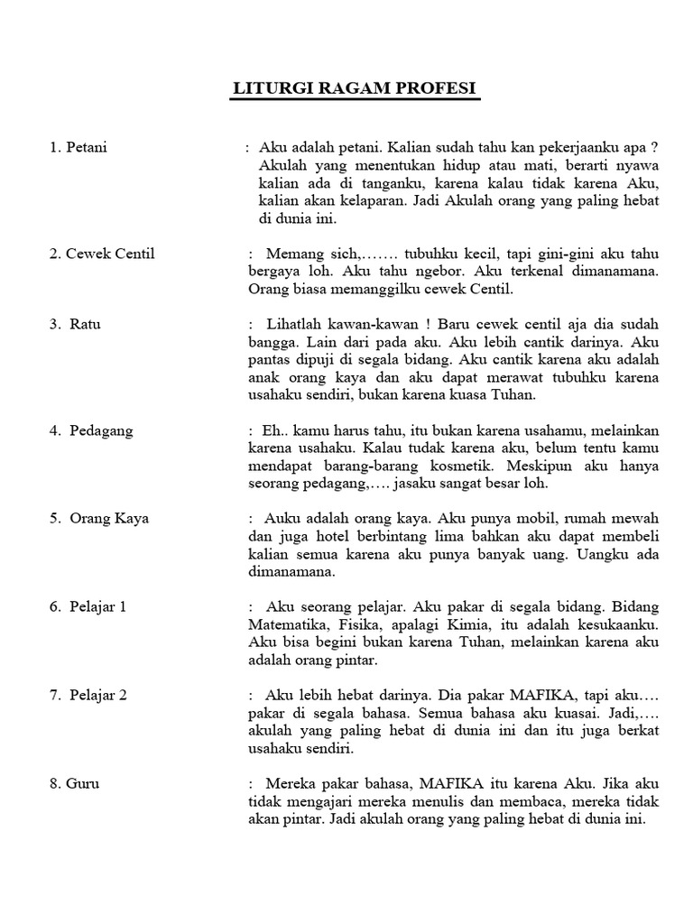Liturgi Ragam Profesi | PDF