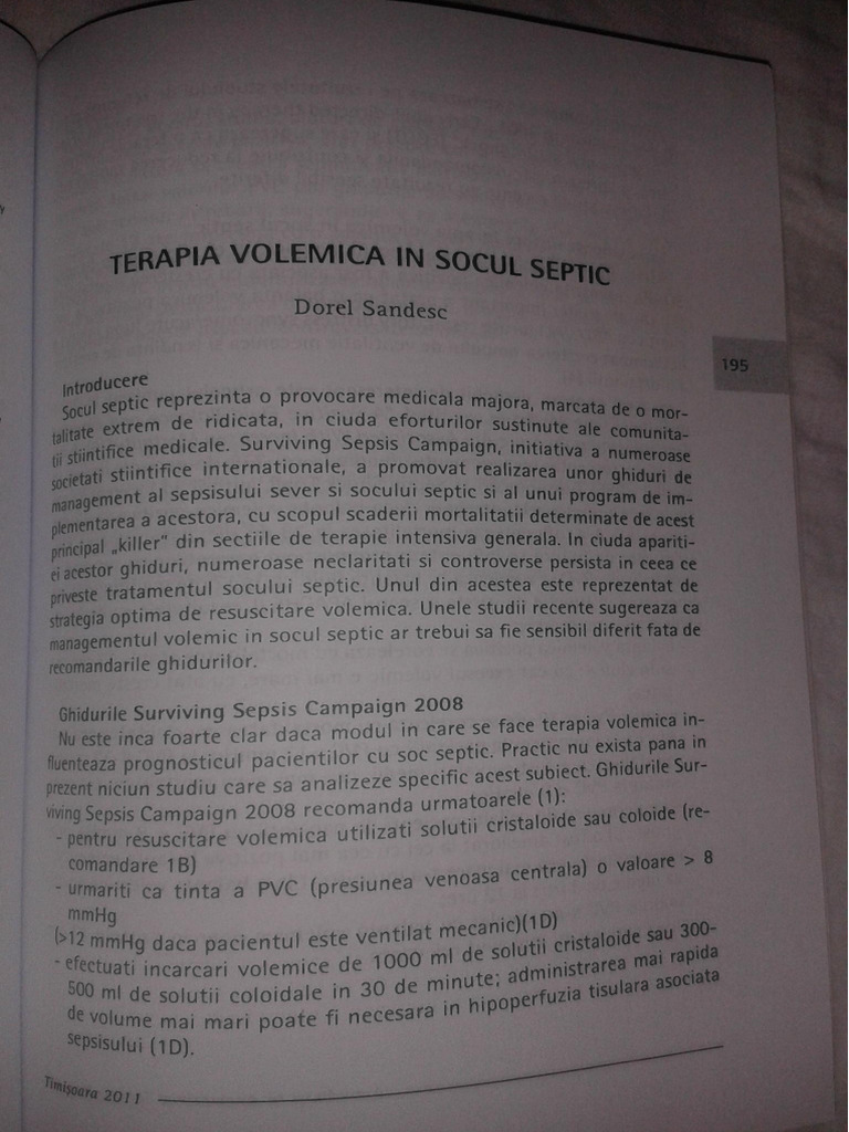 Terapia Volemica in Socul Septic | PDF