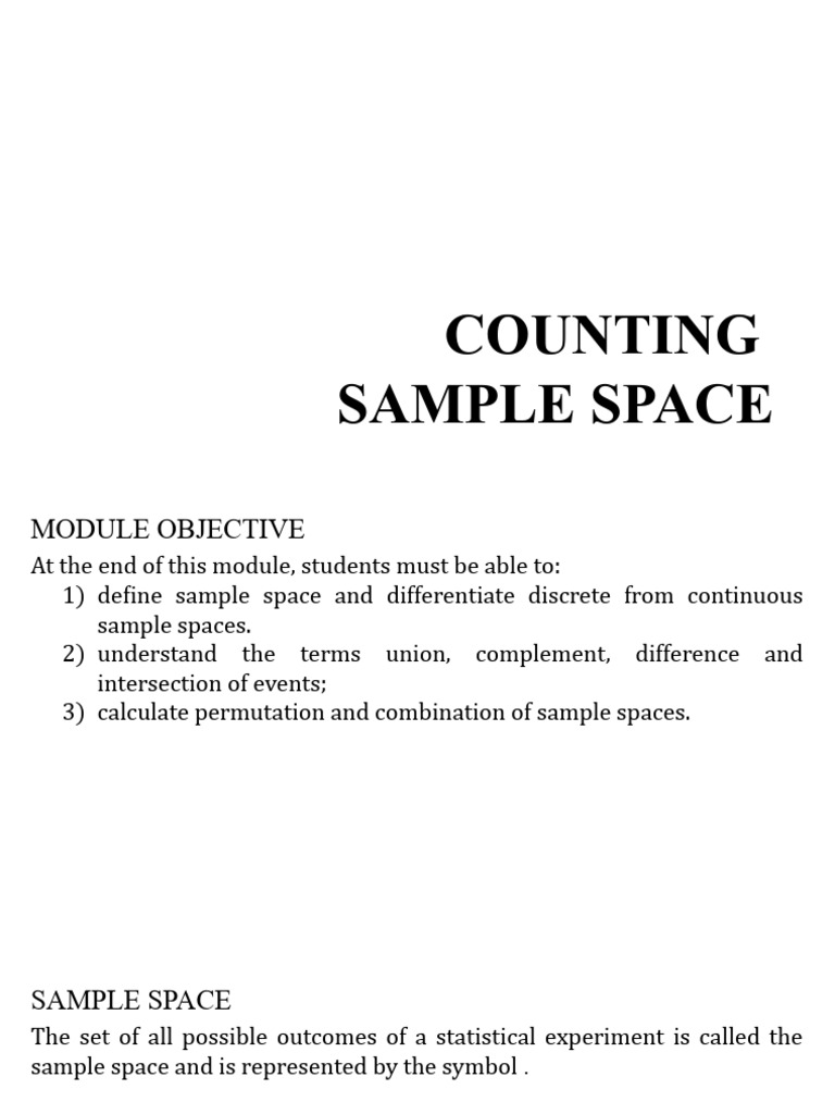 Counting Sample Spaces and Probability | PDF