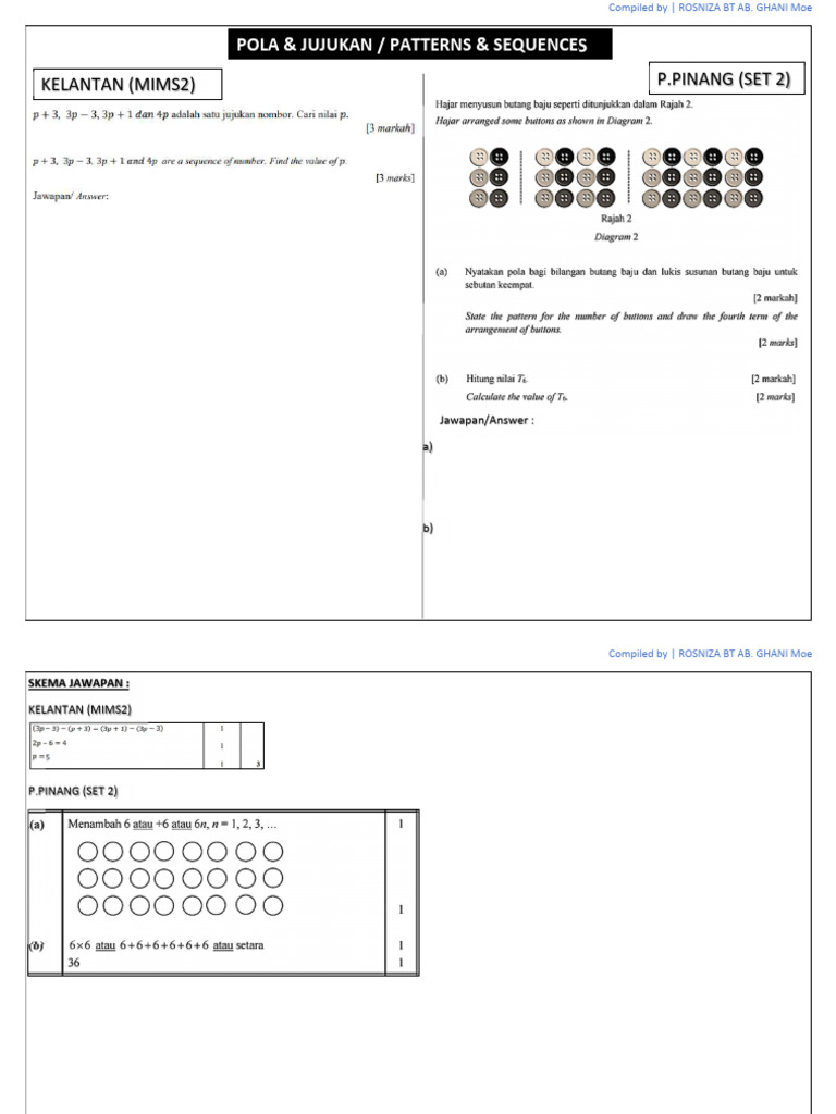 Pola & Jujukan (Patterns & Sequences) 2022 | PDF