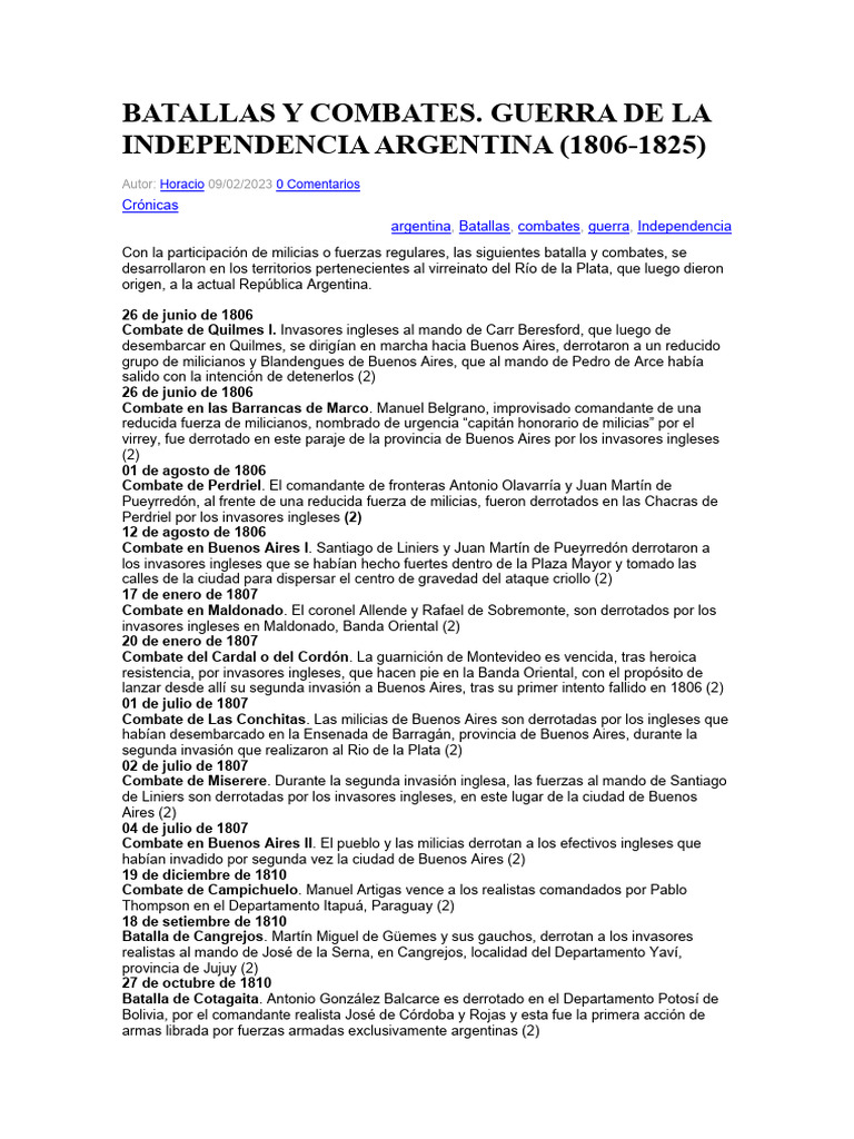 Batallas y Combates | PDF