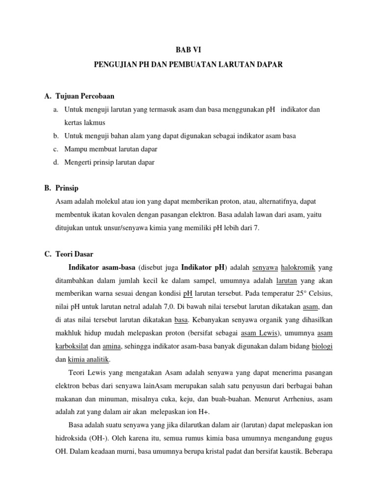 P6. Pengujian PH Dan Pembuatan Larutan Dapar | PDF