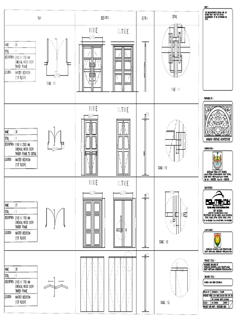 Window Door Details Measured Drawing | PDF
