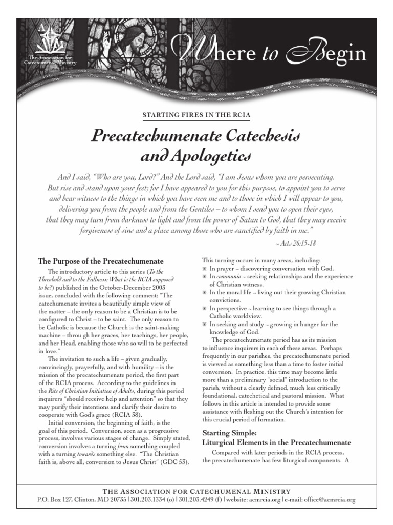 Catechesis in The Precatechumenate | PDF