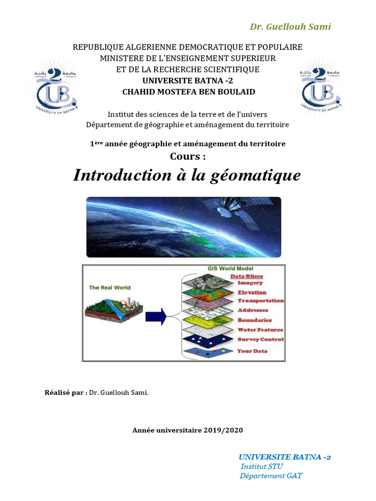 Introduction A La Geomatique | PDF