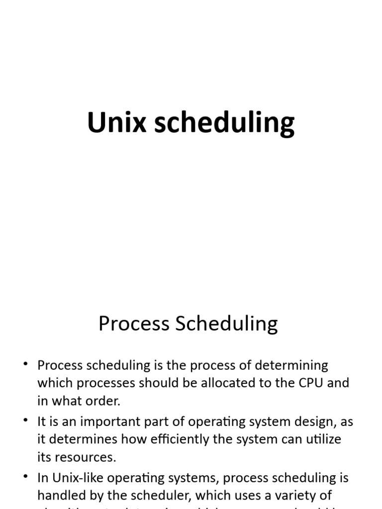 Unix Scheduling | PDF