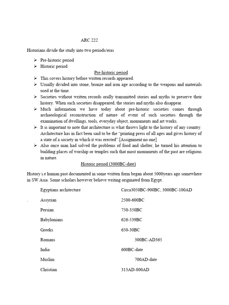 ARC 222 Lecture Notes 2023 | PDF