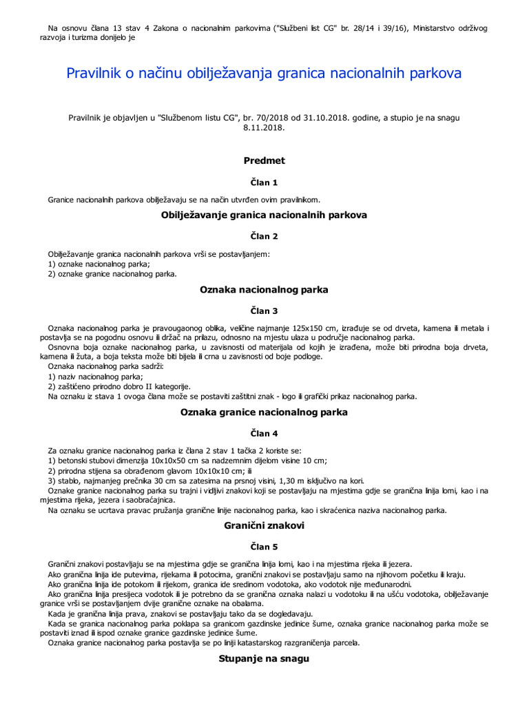 Pravilnik o Nacinu Obiljezavanja Granica | PDF