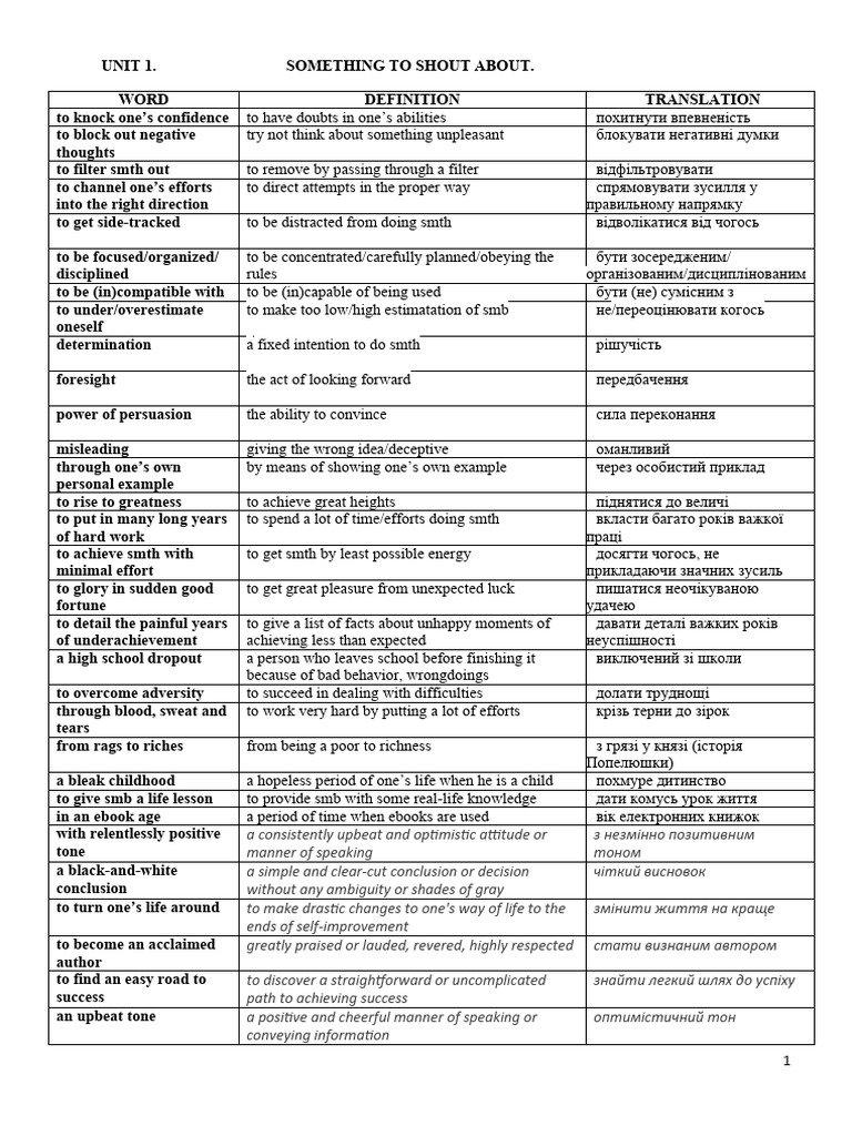 ' Unit 1 Upstream Advanced | PDF