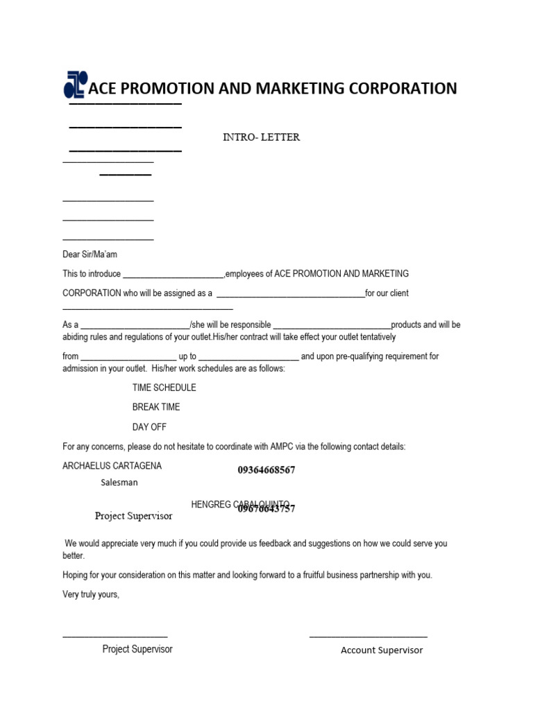 Intro Letter | PDF | Business