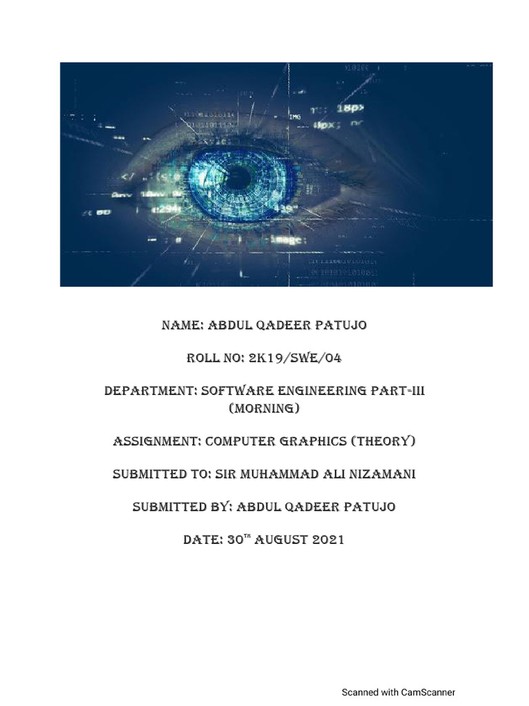 Computer Graphics Assignment Theory | PDF | Computers