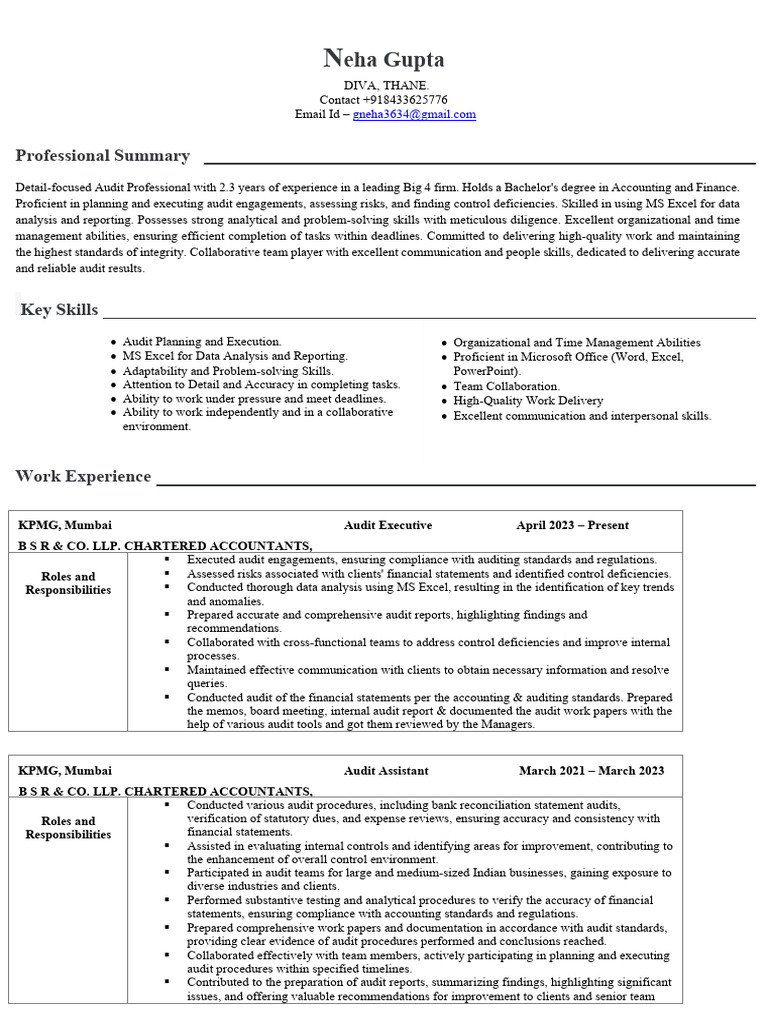 Neha Resume 2023 | PDF