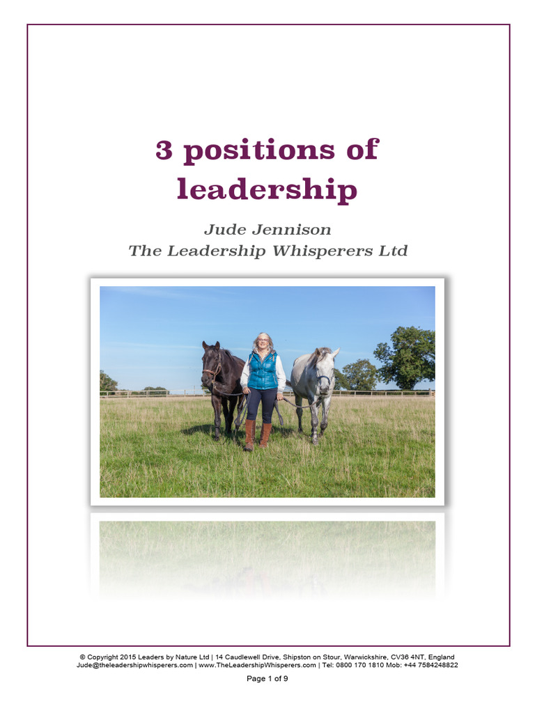 3 Positions of Leadership Handout | PDF