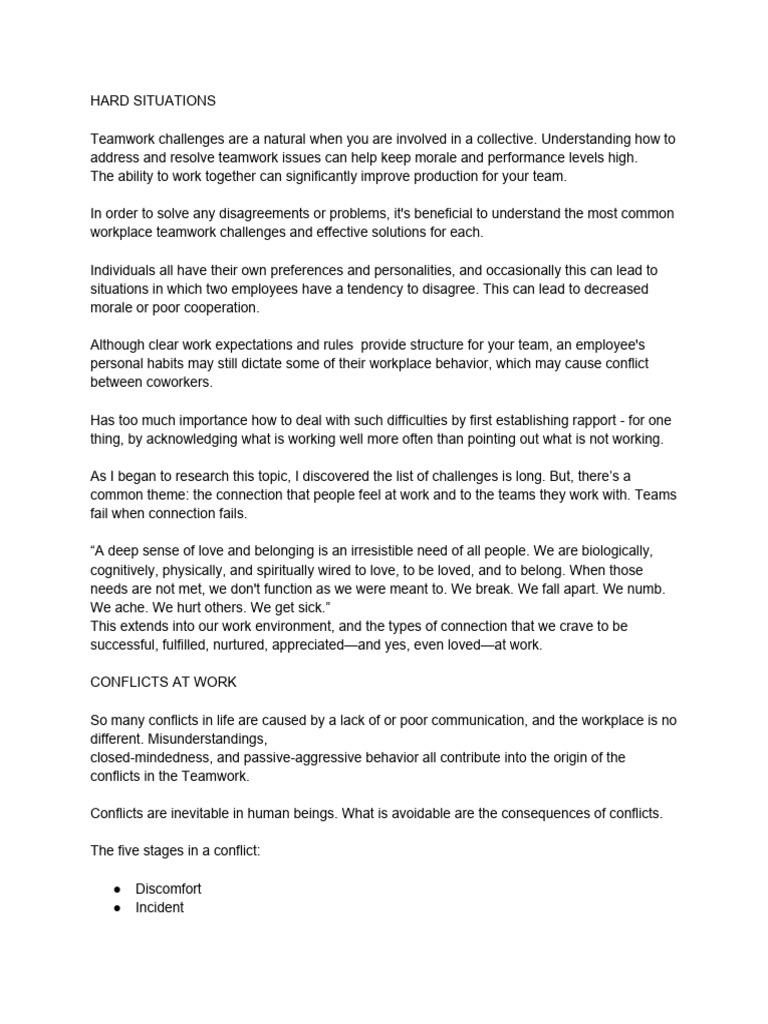 5 Hard Situations | PDF