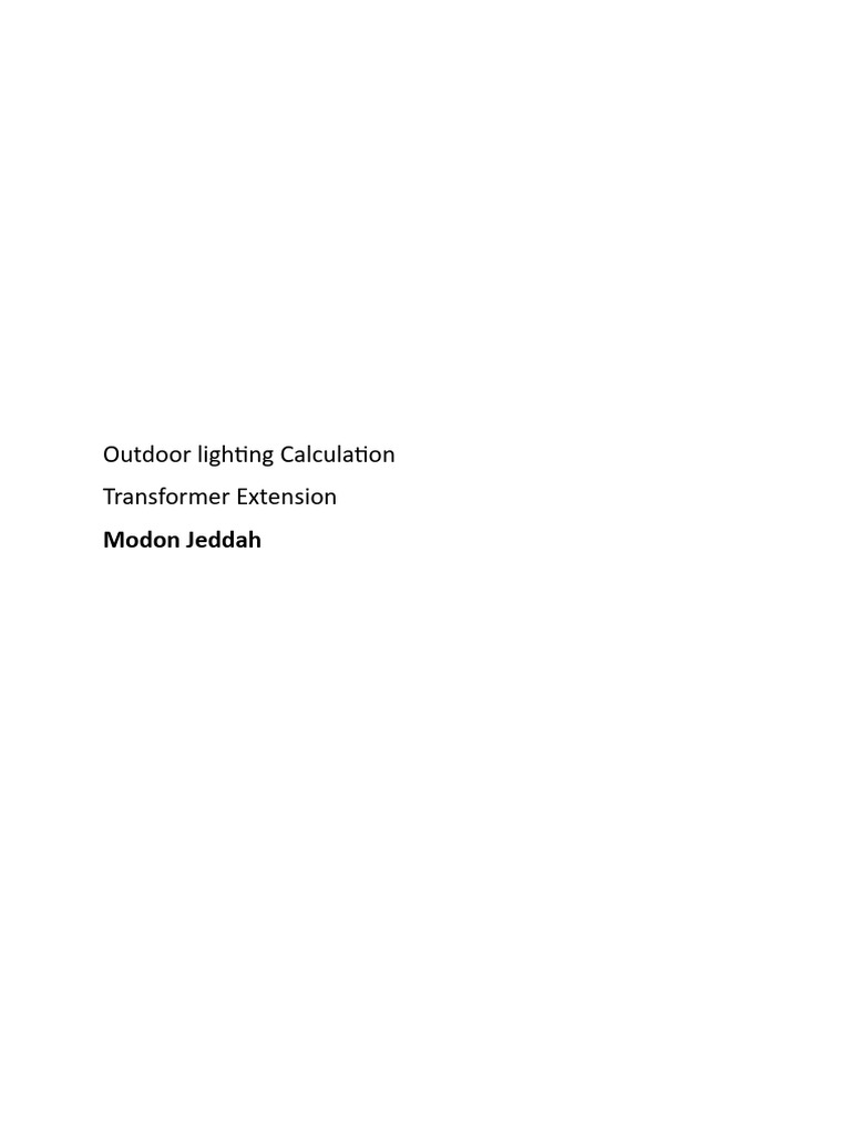 Outdoor Lighting Calculation | PDF