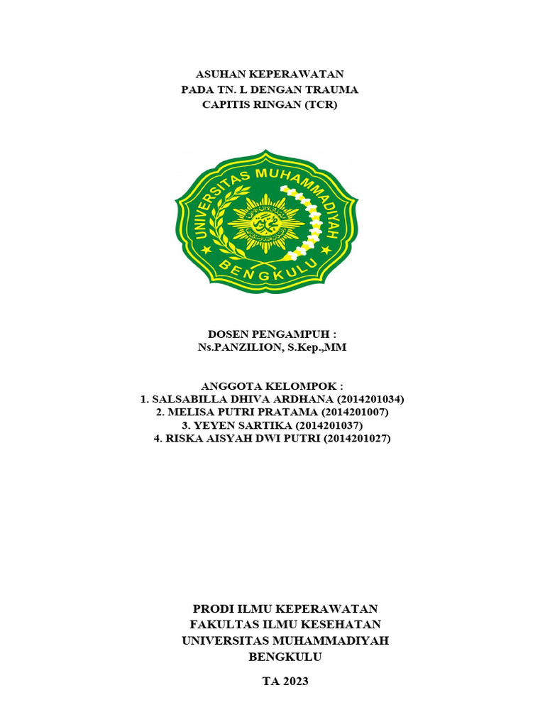 Askep Cedera Capitiss | PDF | Kesehatan Holistik | Sains & Matematika