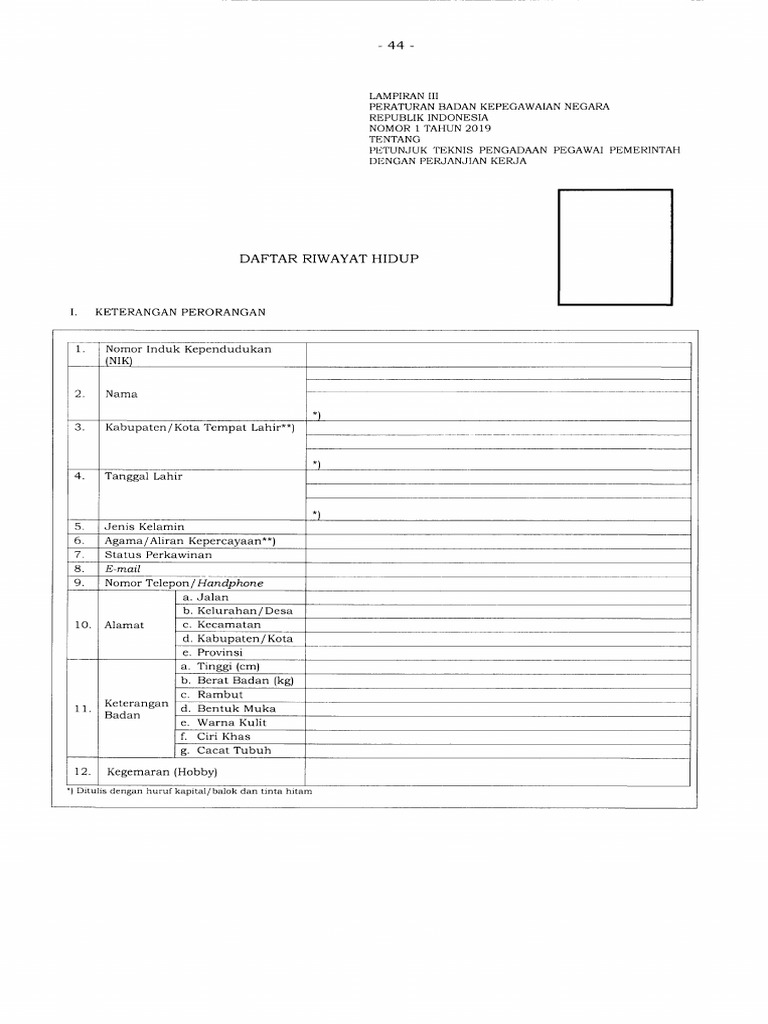 Format DRH Dan Pernyataan 5 Poin PPPK 2021 | PDF