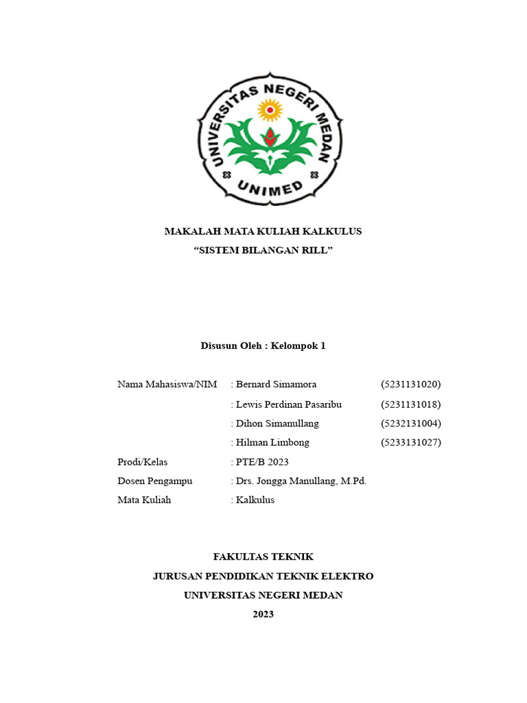 Makalah Mata Kuliah Kalkulus | PDF