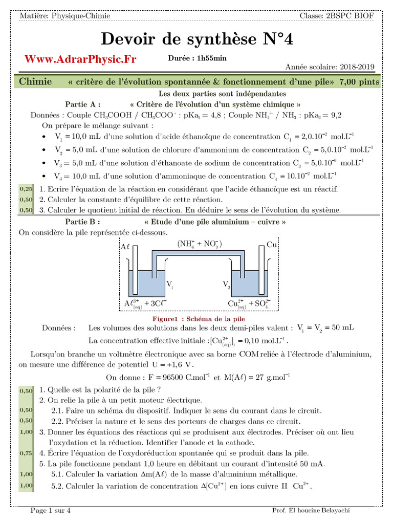 CC 1 - 2 S2 PC FR 2bac | PDF