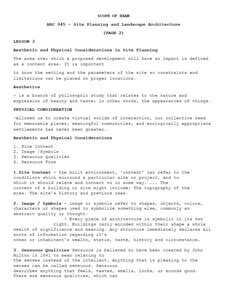Arc 045 Scope of Exam Page 2 | PDF