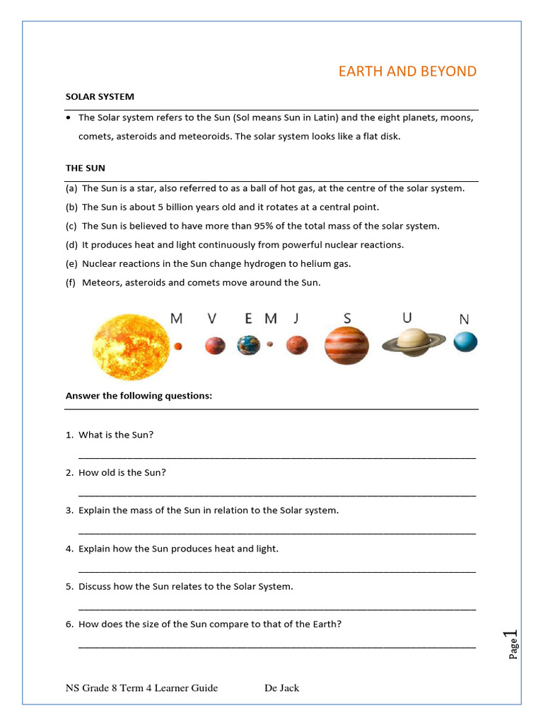 NS Grade 8 Term 4 Learner Guide 2023 | PDF