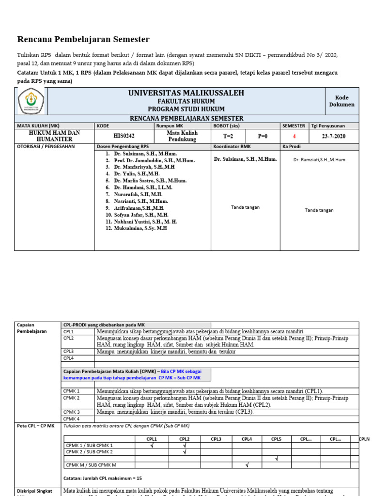 RPS Hukum Perdata | PDF