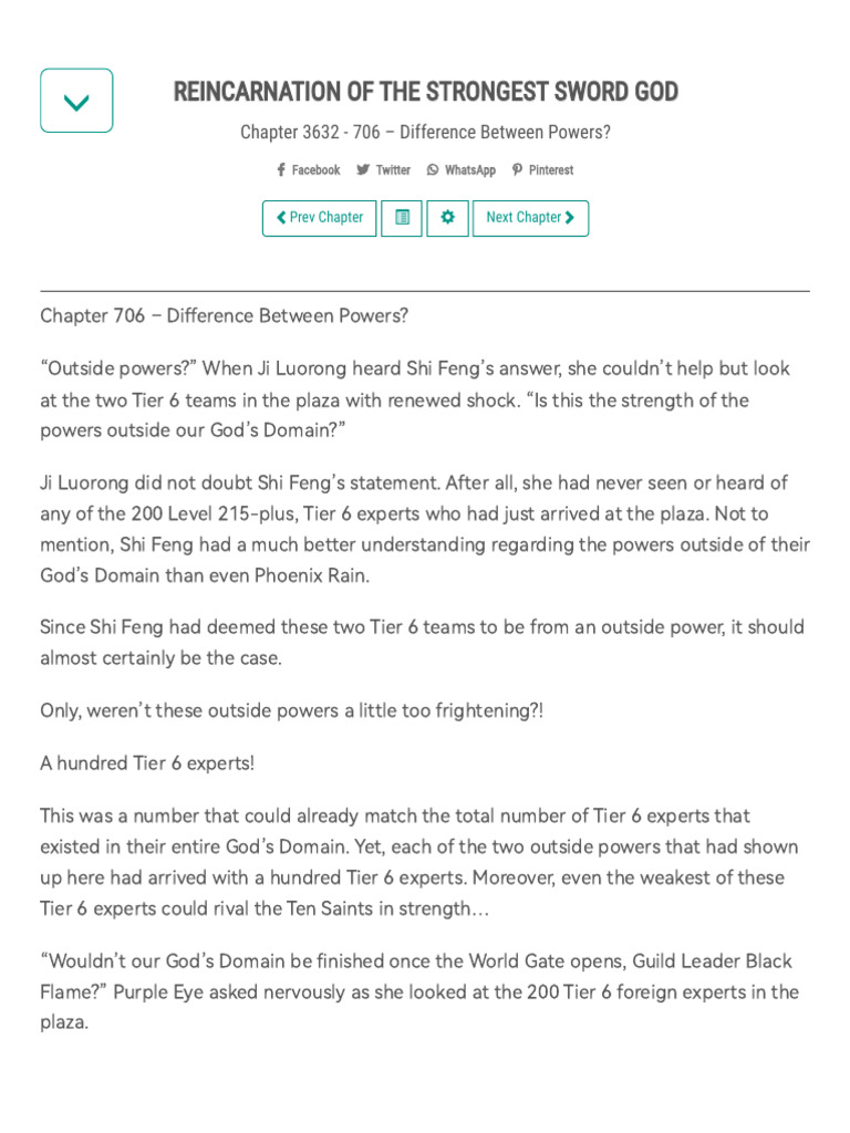 Reincarnation of The Strongest Sword God - Chapter 3632 - 706 ...