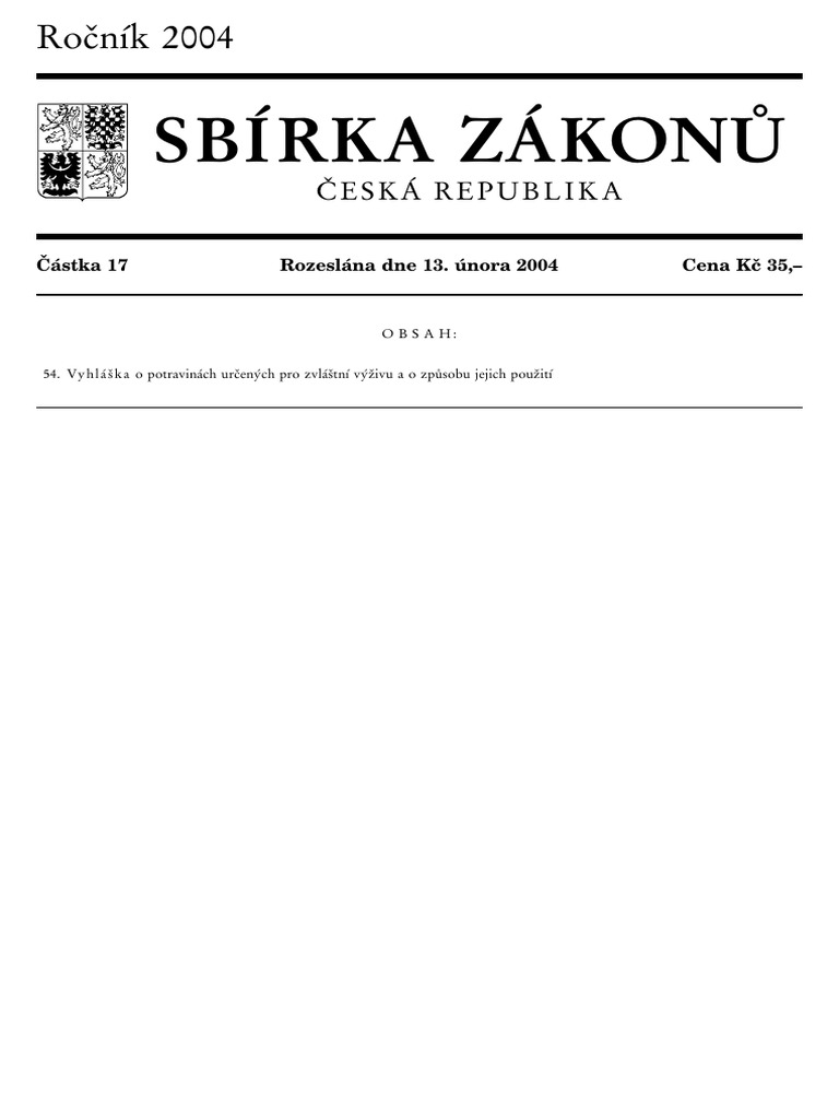 Vyhl 54 2004 | PDF