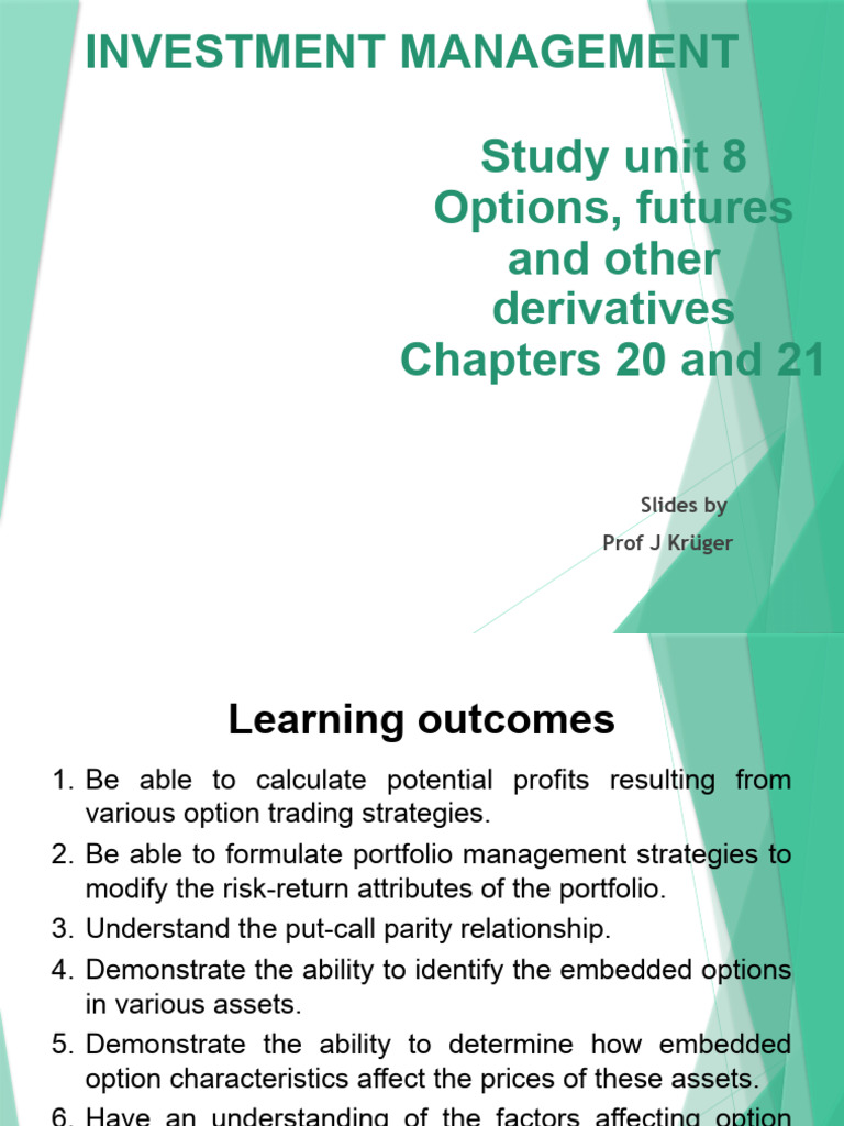 2023 EBMG402 SU8 Lecture Slides - Chapters 20 and 21 | PDF | Finance & Money Management