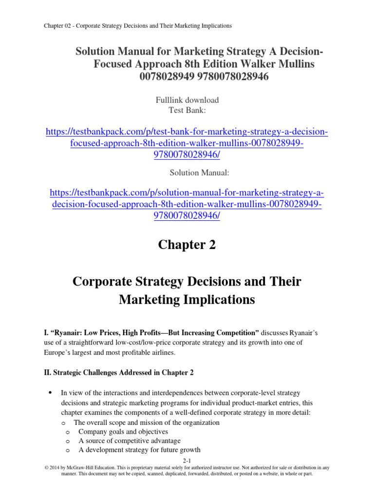Solution Manual For Marketing Strategy A Decision Focused Approach 8th ... Solution Manual For Marketing Strategy A Decision Focused Approach 8th ...