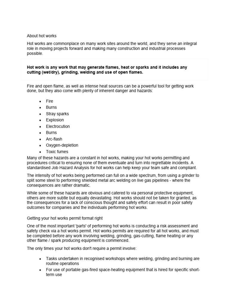 About Hot Works | PDF